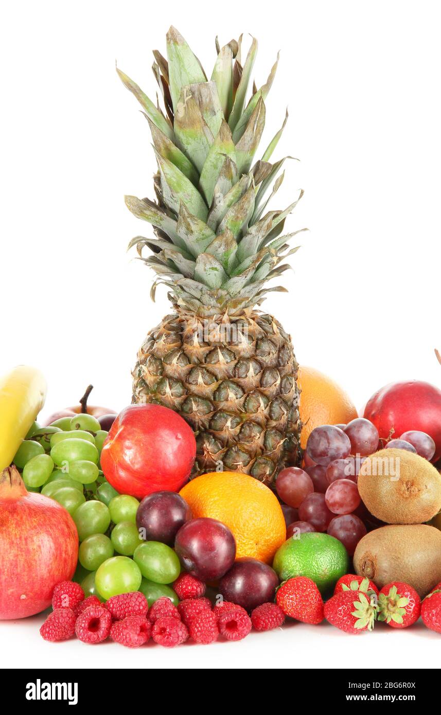 Different fruits isolated on white Stock Photo - Alamy