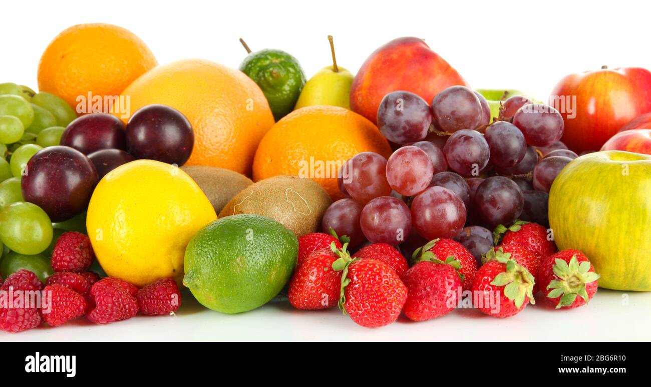 Different fruits isolated on white Stock Photo - Alamy