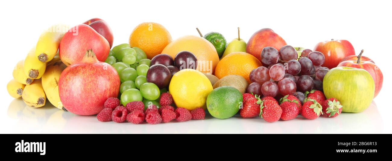 Different fruits isolated on white Stock Photo - Alamy