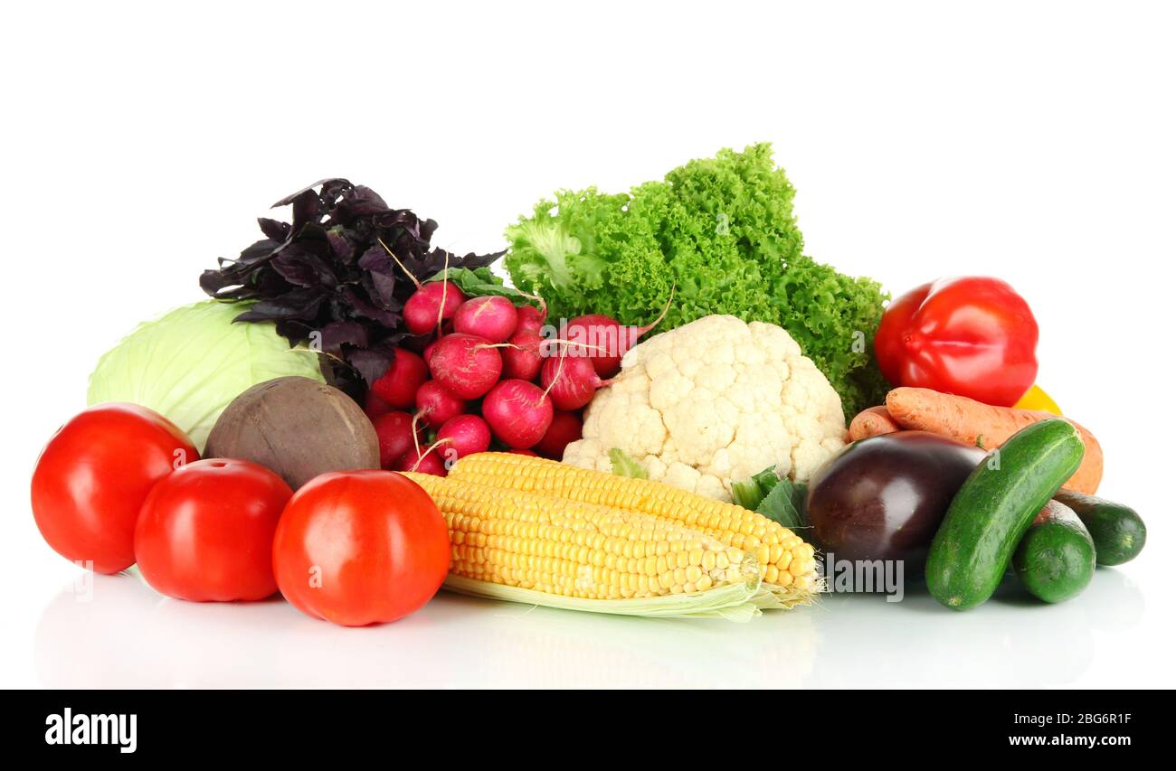 Different vegetables isolated on white Stock Photo - Alamy
