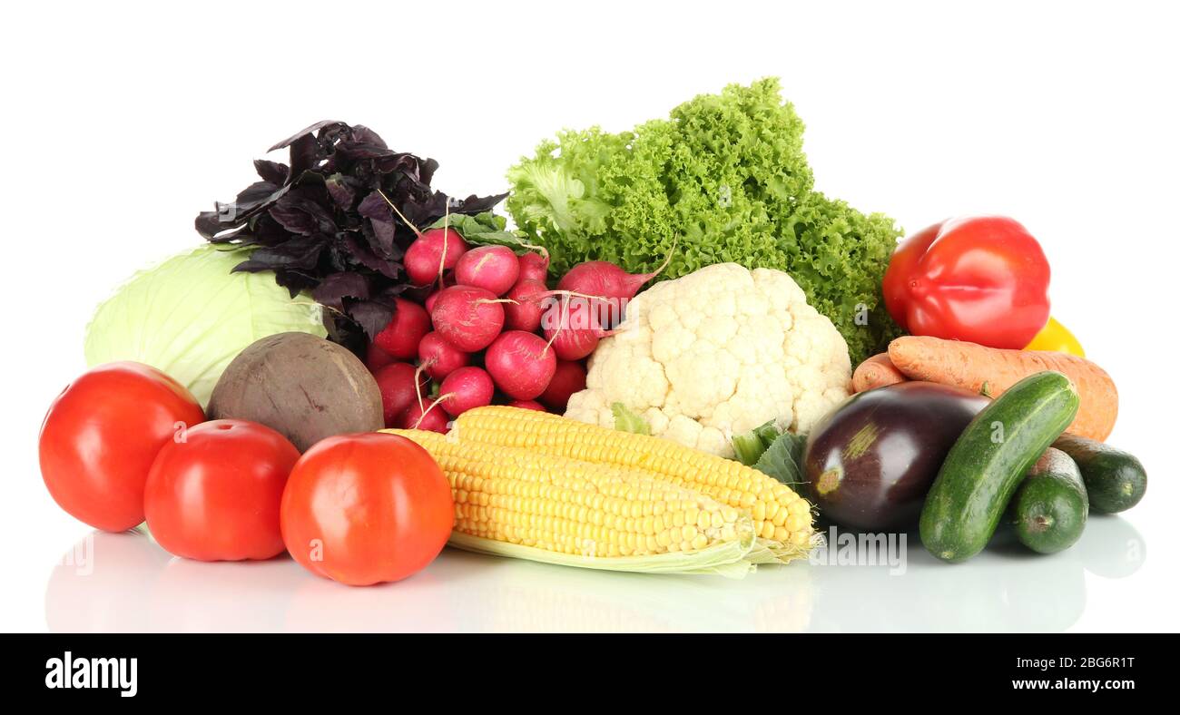 Different vegetables isolated on white Stock Photo - Alamy