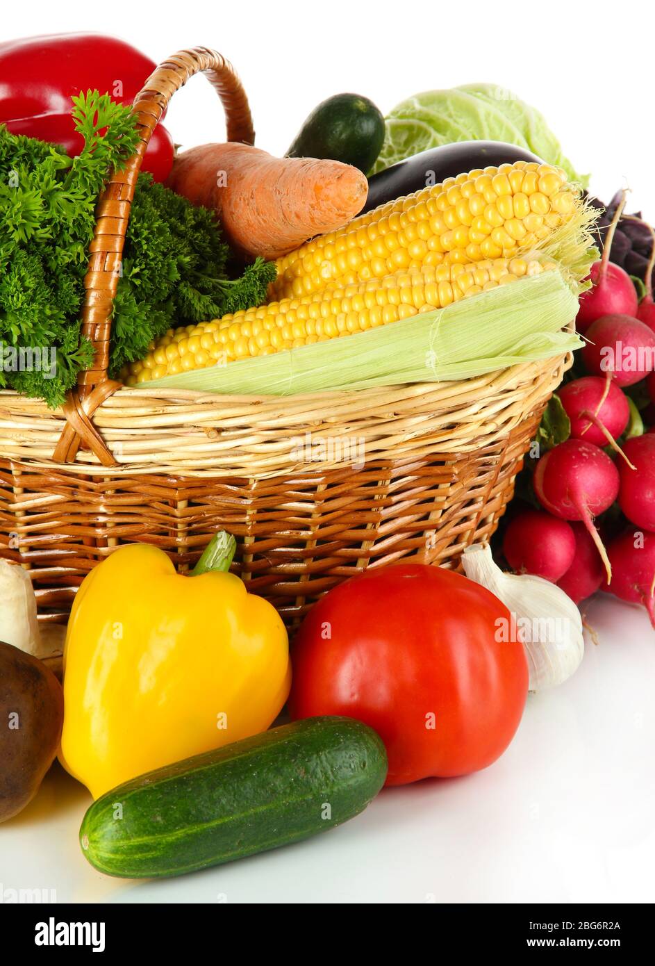 Different vegetables isolated on white Stock Photo - Alamy