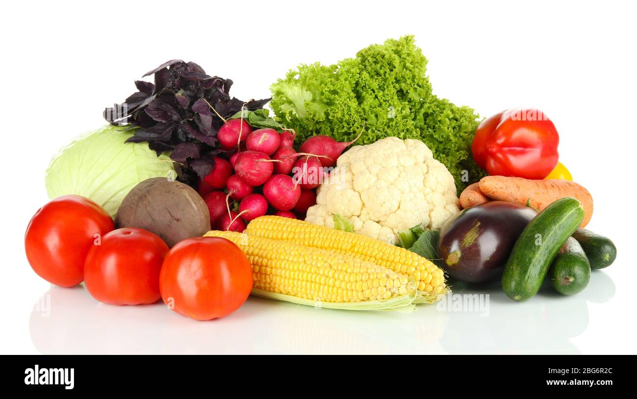 Different vegetables isolated on white Stock Photo - Alamy