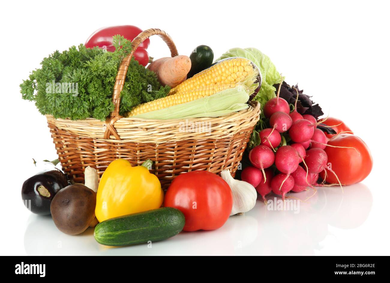 Different vegetables isolated on white Stock Photo - Alamy