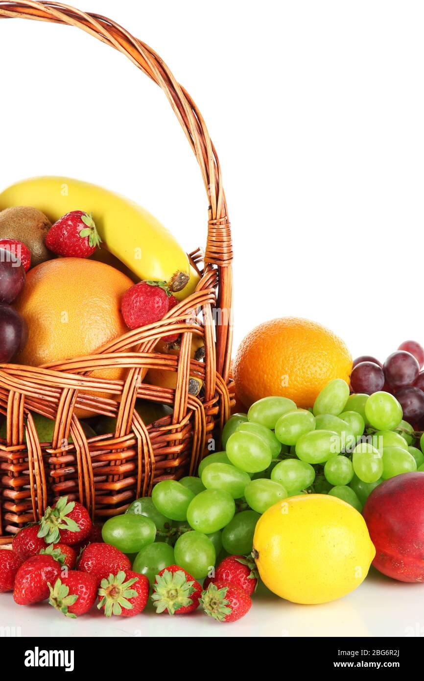Different fruits isolated on white Stock Photo - Alamy