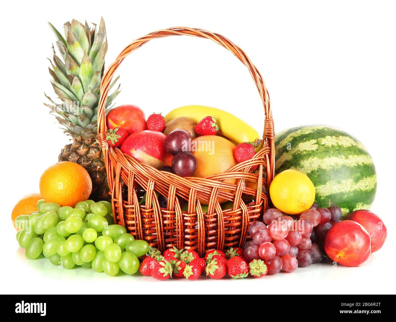 Different fruits isolated on white Stock Photo - Alamy