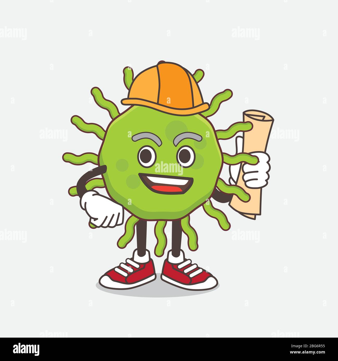 Illustration of Green Virus Mascot Character Vector Stock Vector Image ...