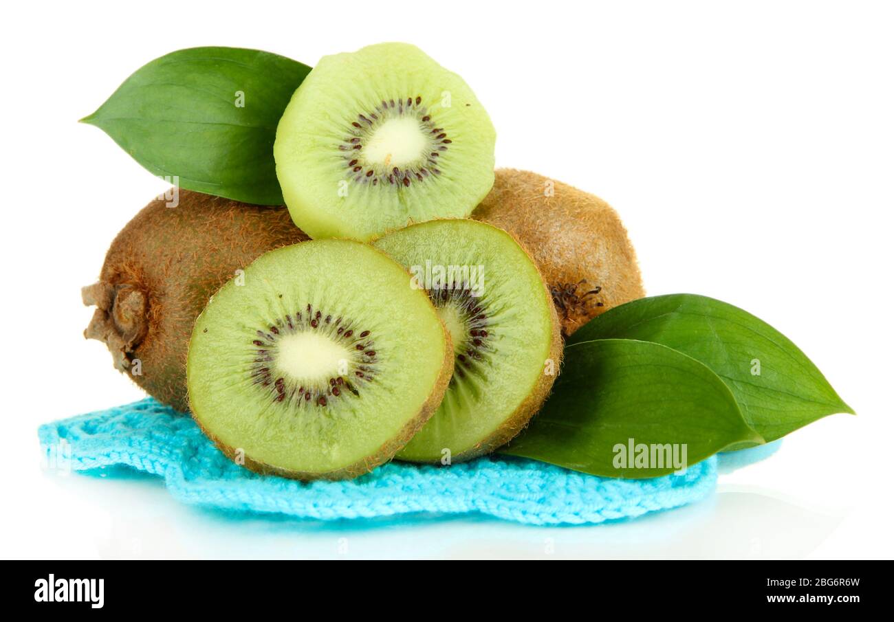 Ripe kiwi isolated on white Stock Photo - Alamy