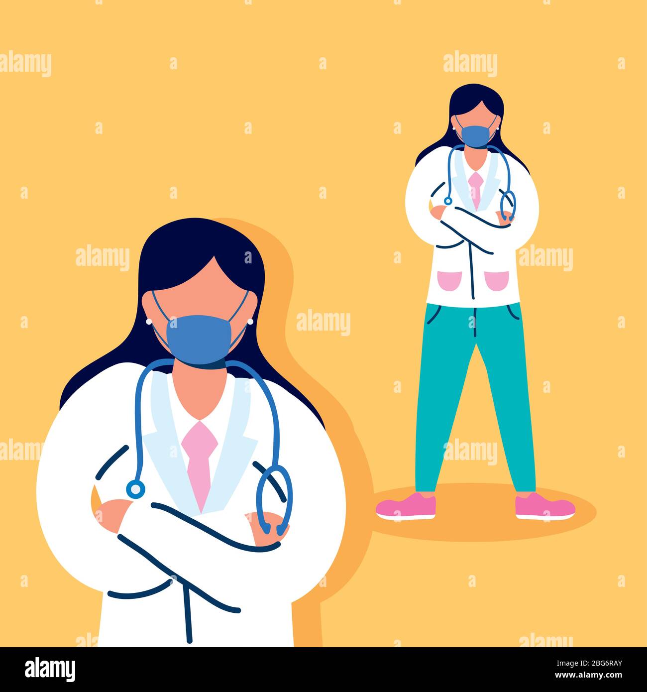 Professional female doctors workers characters Stock Vector Images - Alamy