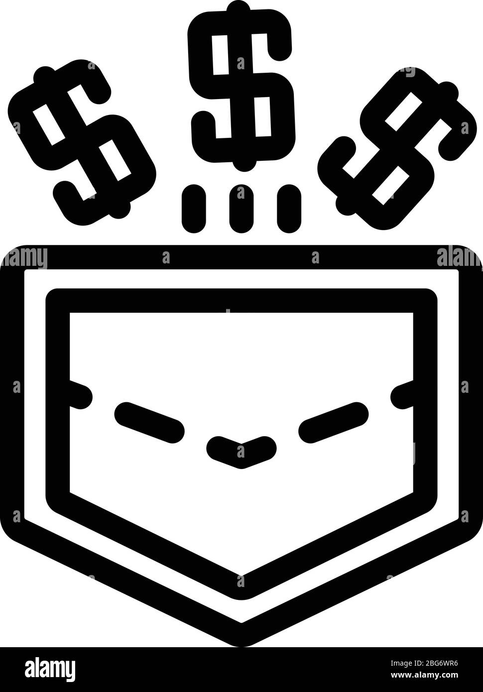 Pocket and dollar signs icon, outline style Stock Vector Image & Art ...