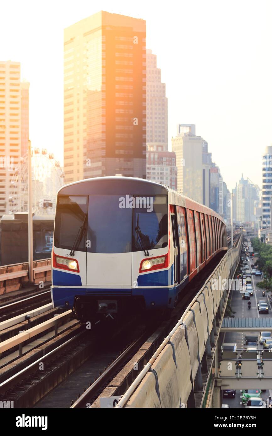 Bts skytrain is an elevated rapid transit system in bangkok hi-res ...