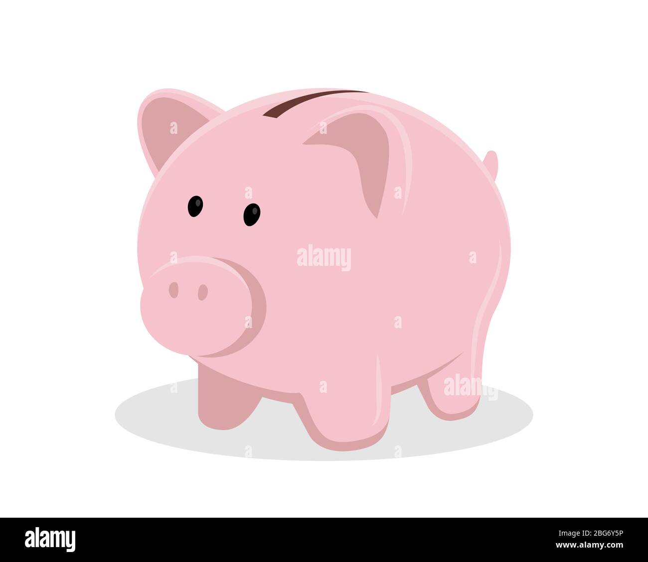 Pig piggy bank vector illustration isolated on white background, flat ...