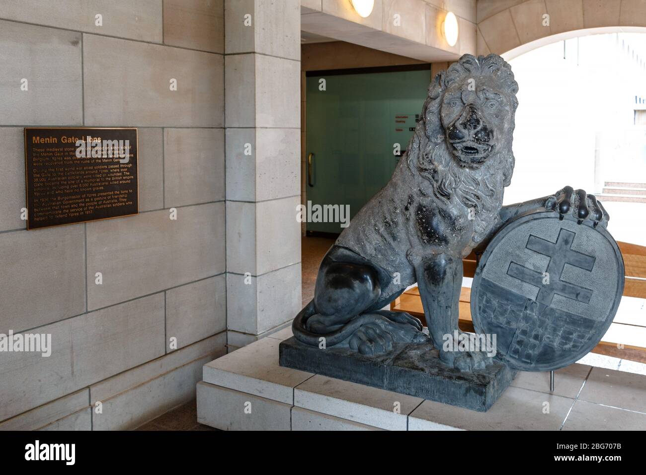 One of the Menin Gate Lions gifted by Ypres to the Australian War ...