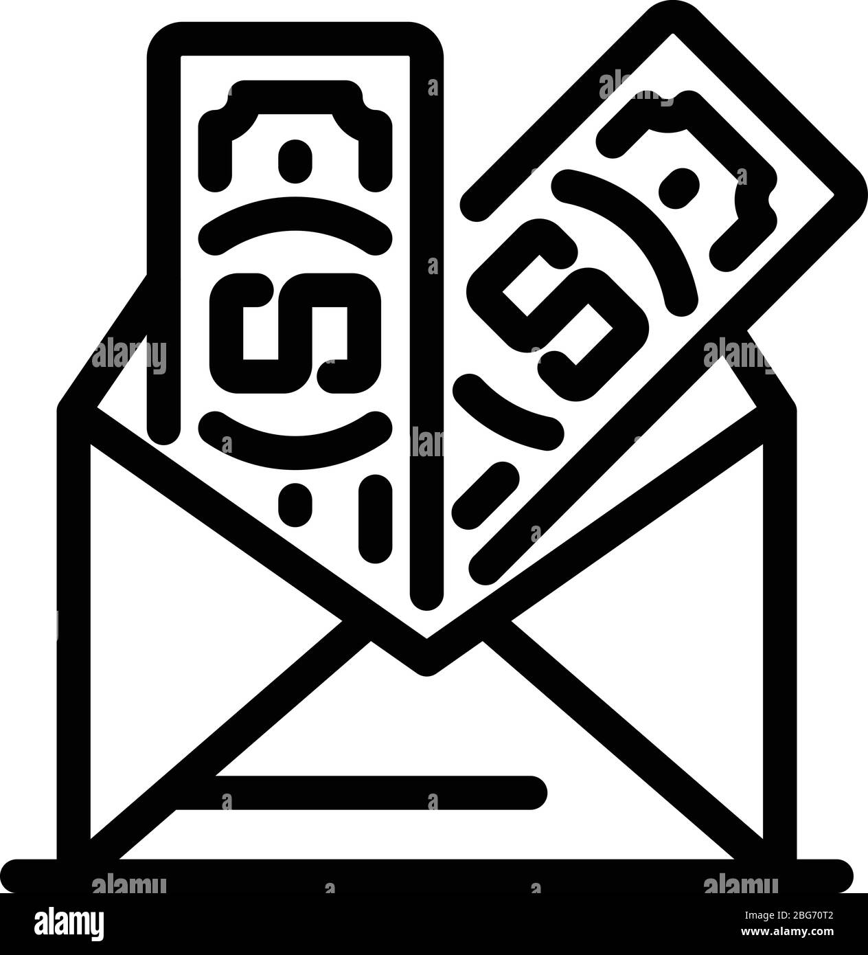 Money from an envelope icon, outline style Stock Vector Image & Art - Alamy