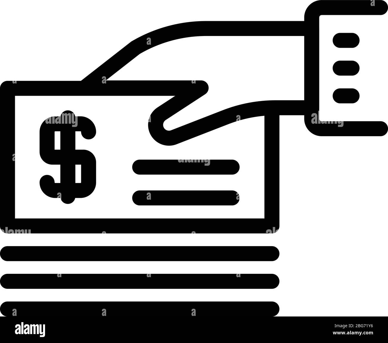 Hand with money check icon, outline style Stock Vector Image & Art - Alamy