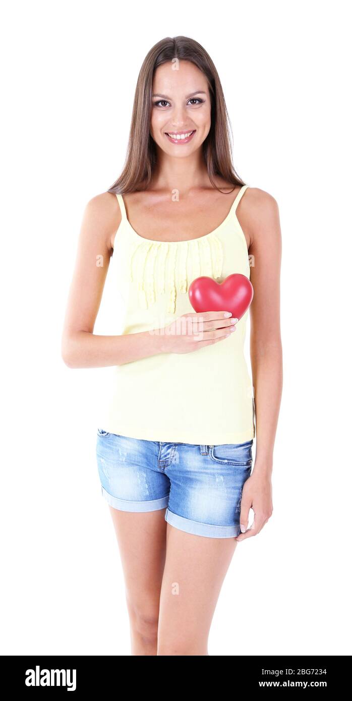 Loving a young girl isolated on white Stock Photo - Alamy