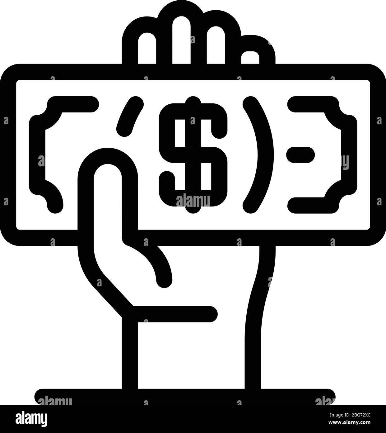 Dollar in hand icon, outline style Stock Vector Image & Art - Alamy