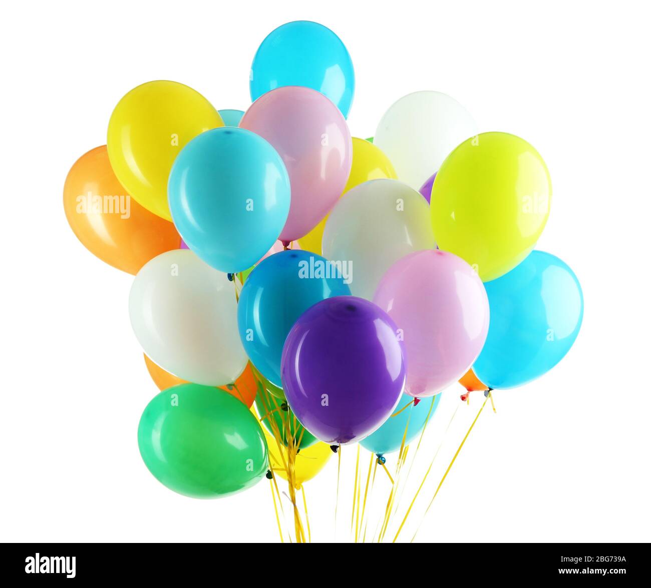 Colorful balloons isolated on white Stock Photo - Alamy
