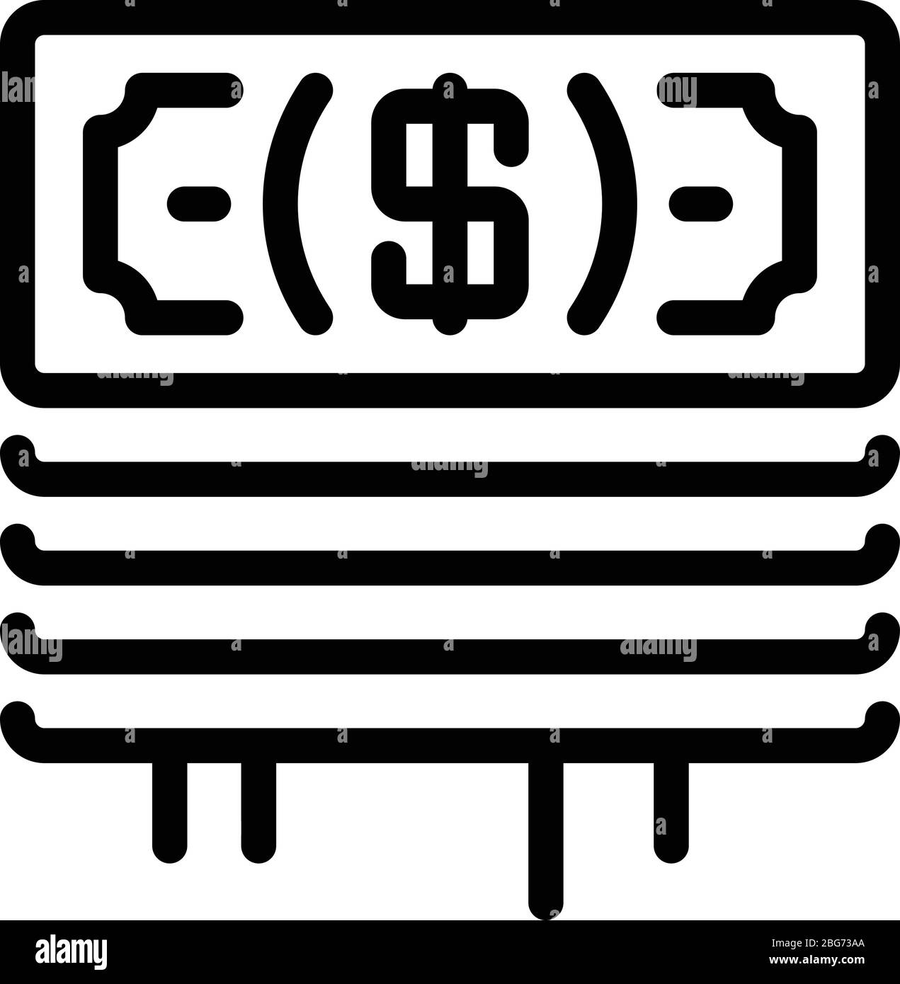 Stack of dollars icon, outline style Stock Vector Image & Art - Alamy