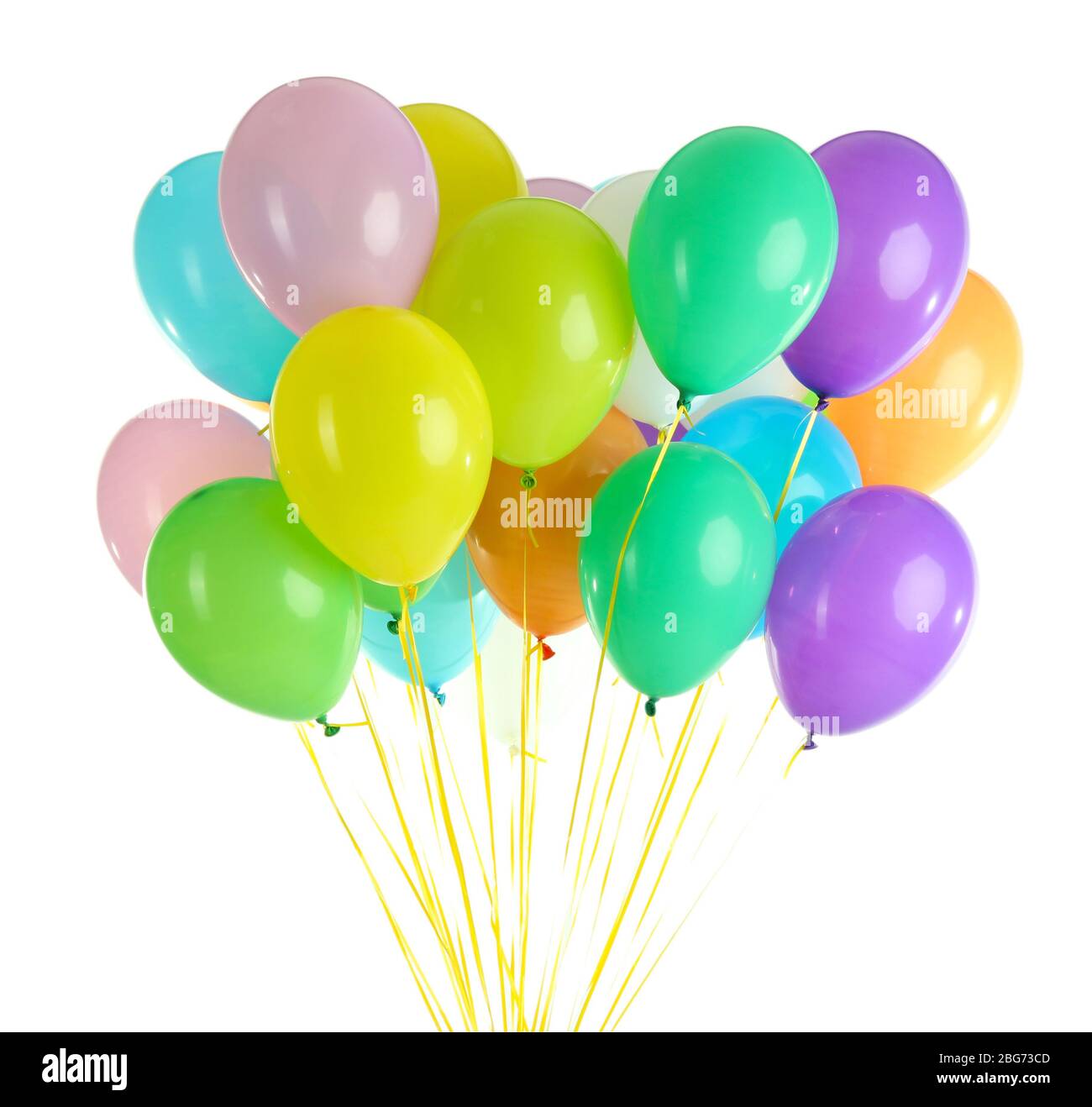 Colorful balloons isolated on white Stock Photo - Alamy