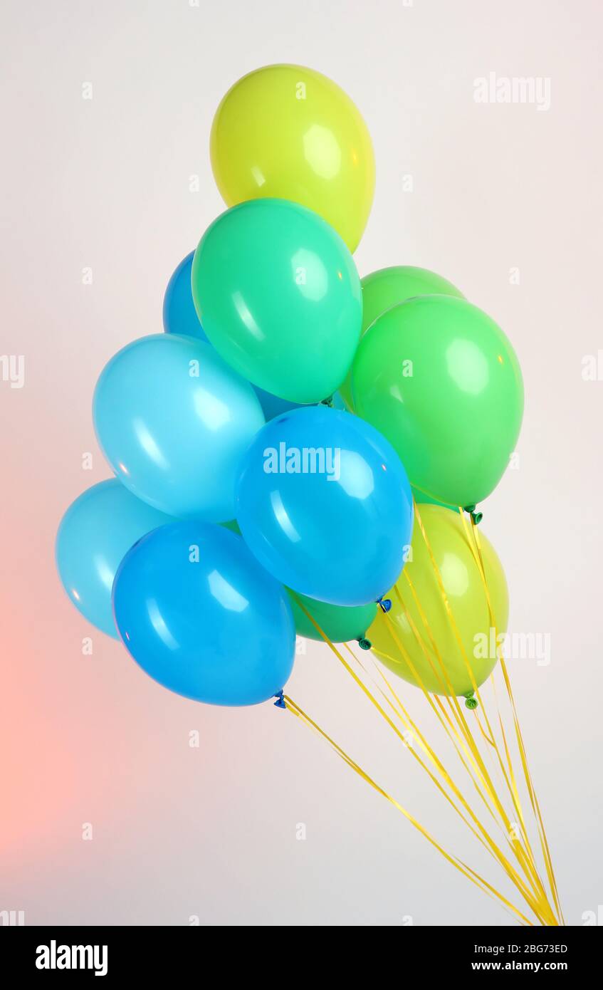 Primary color party balloons background hi-res stock photography and ...