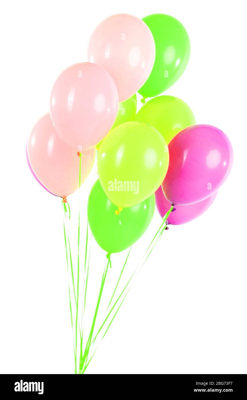 Colorful balloons isolated on white Stock Photo - Alamy
