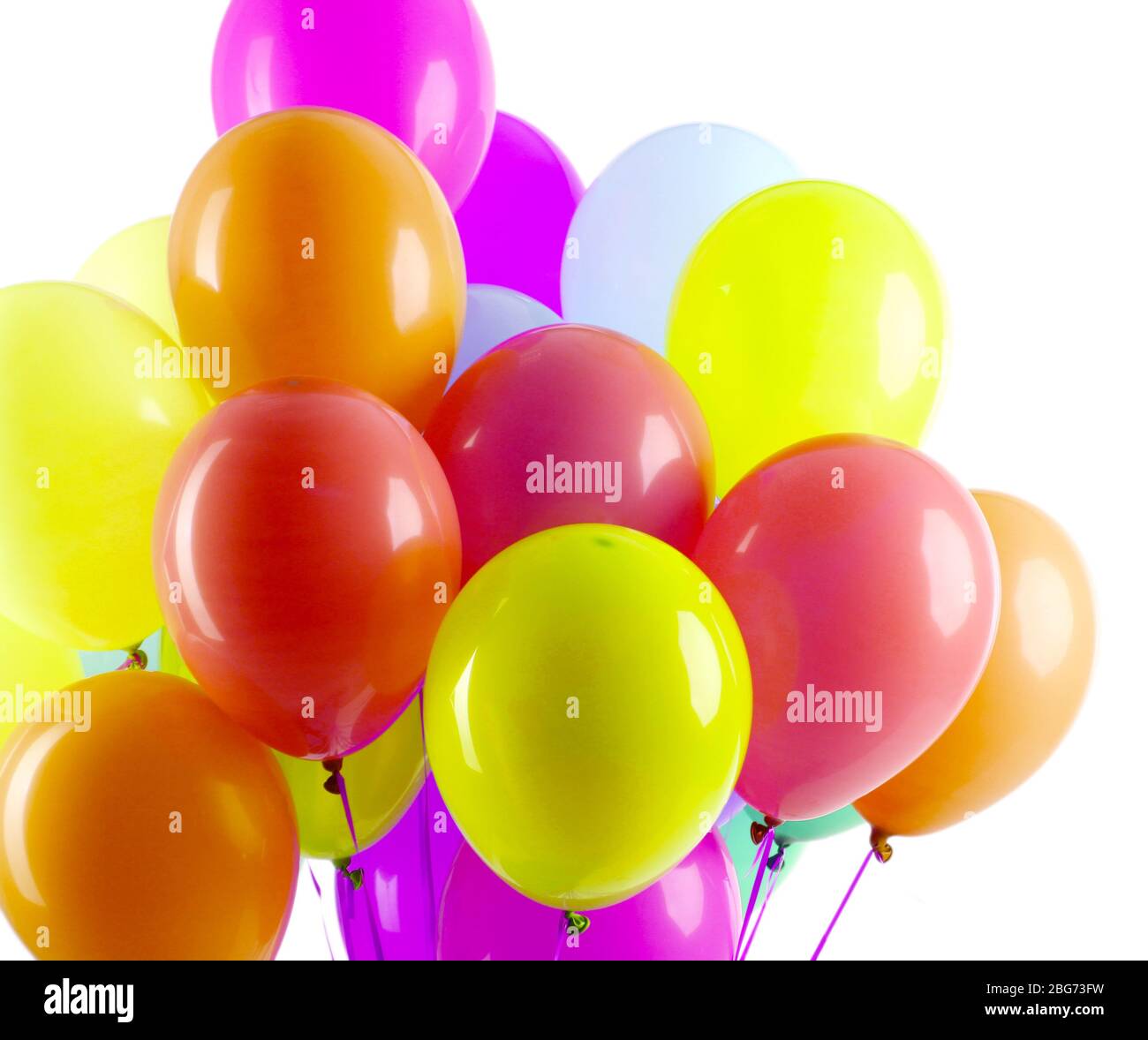Colorful balloons isolated on white Stock Photo - Alamy