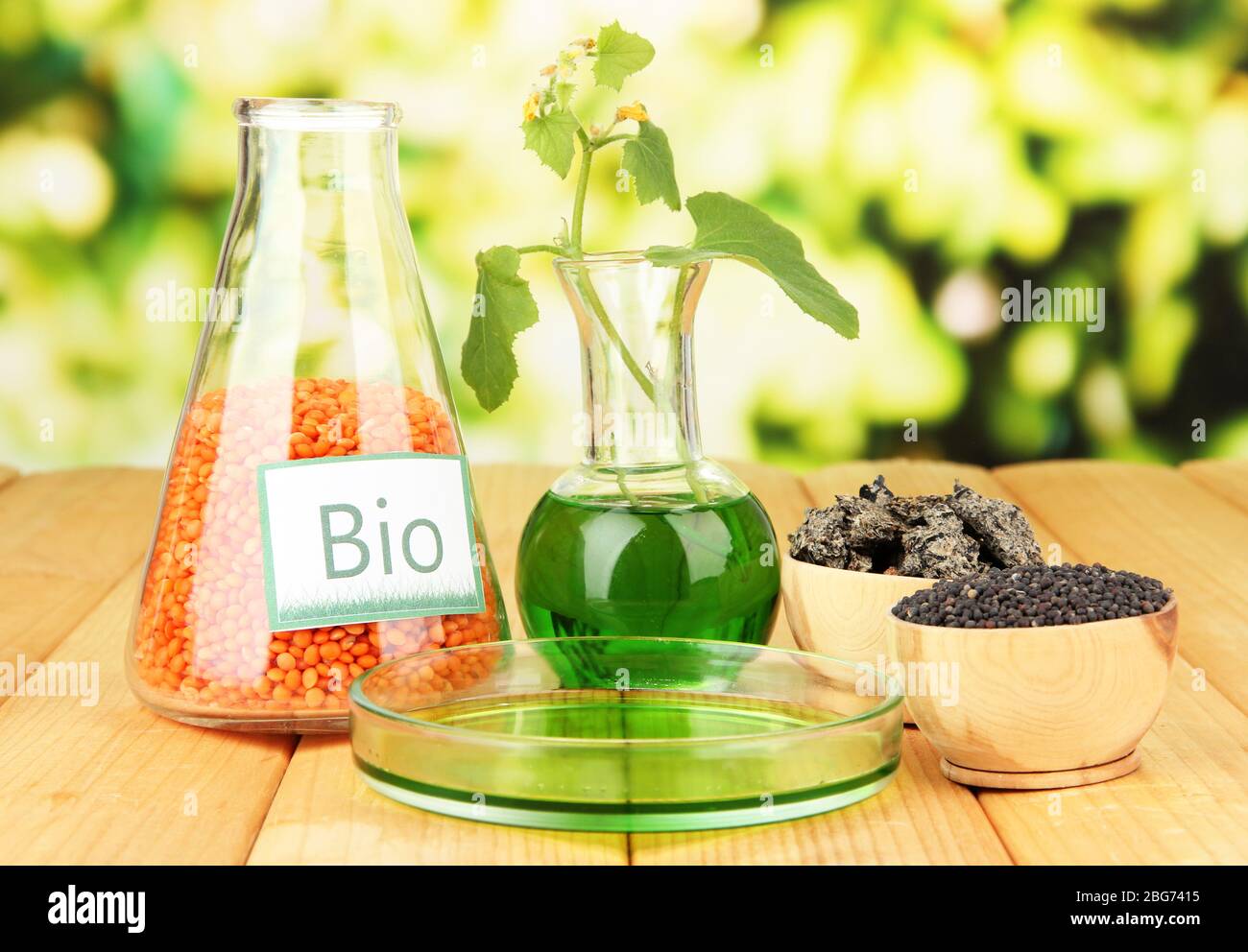 Conceptual photo of bio fuel. On bright background Stock Photo - Alamy