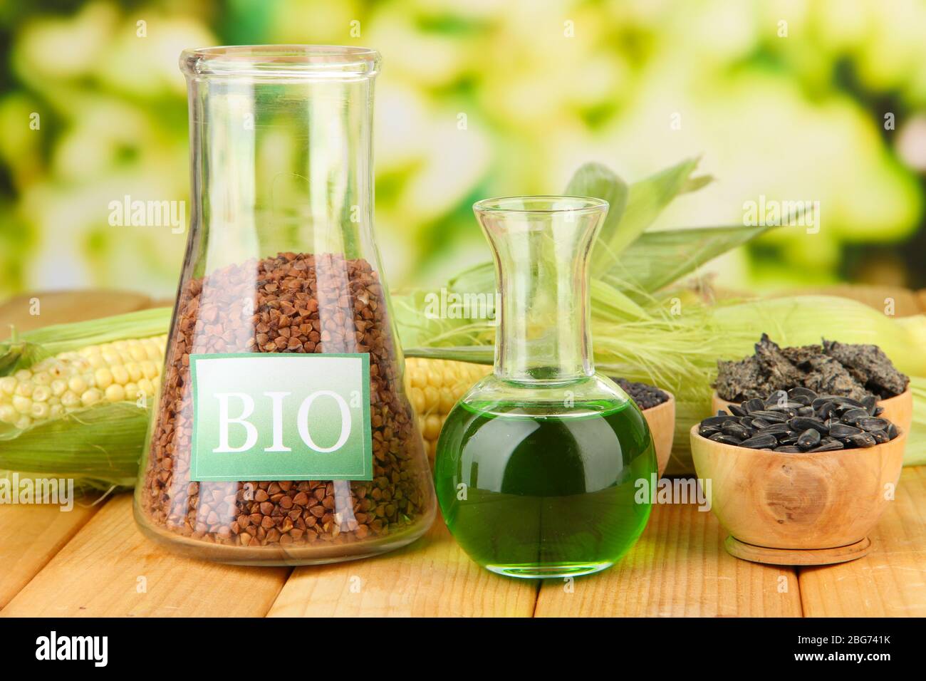 Conceptual photo of bio fuel. On bright background Stock Photo - Alamy