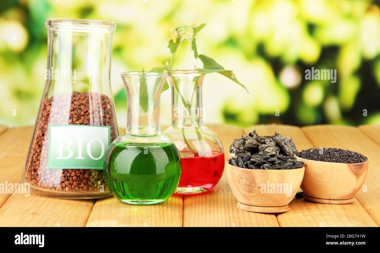 Conceptual photo of bio fuel. On bright background Stock Photo - Alamy