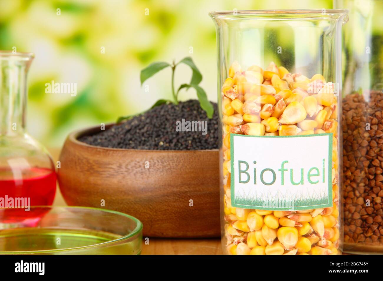 Conceptual photo of bio fuel. On bright background Stock Photo - Alamy