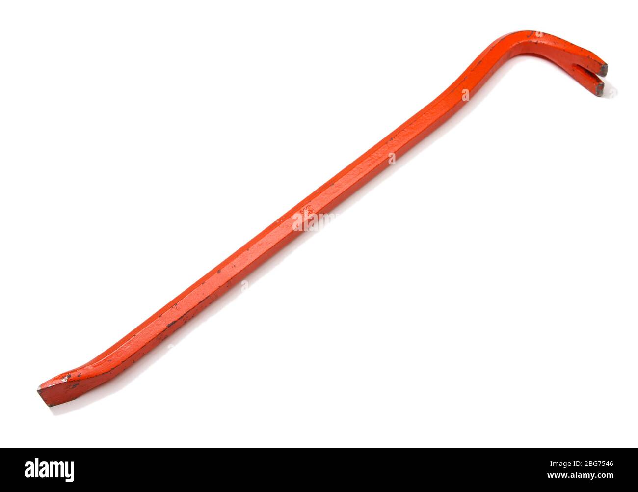 Red crowbar isolated on white Stock Photo Alamy