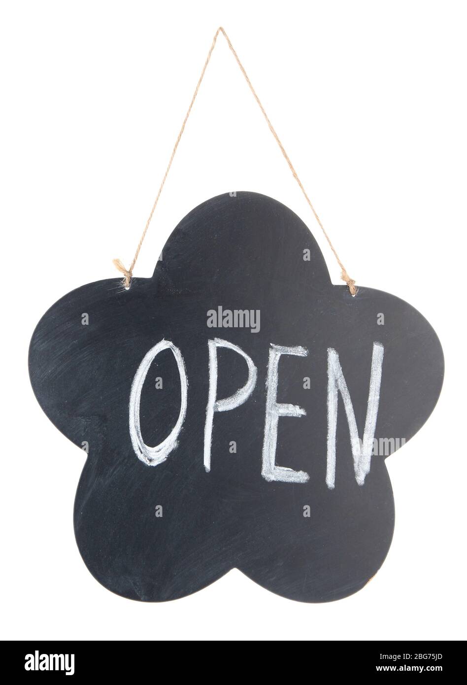 Chalkboard with sign isolated on white Stock Photo - Alamy