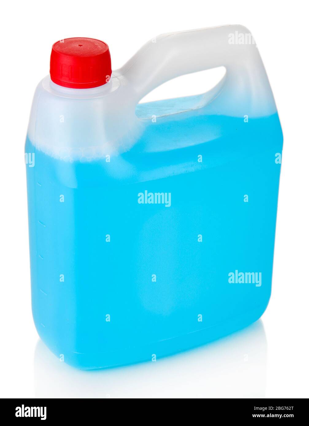 Blue liquid for car in canister isolated on white Stock Photo - Alamy