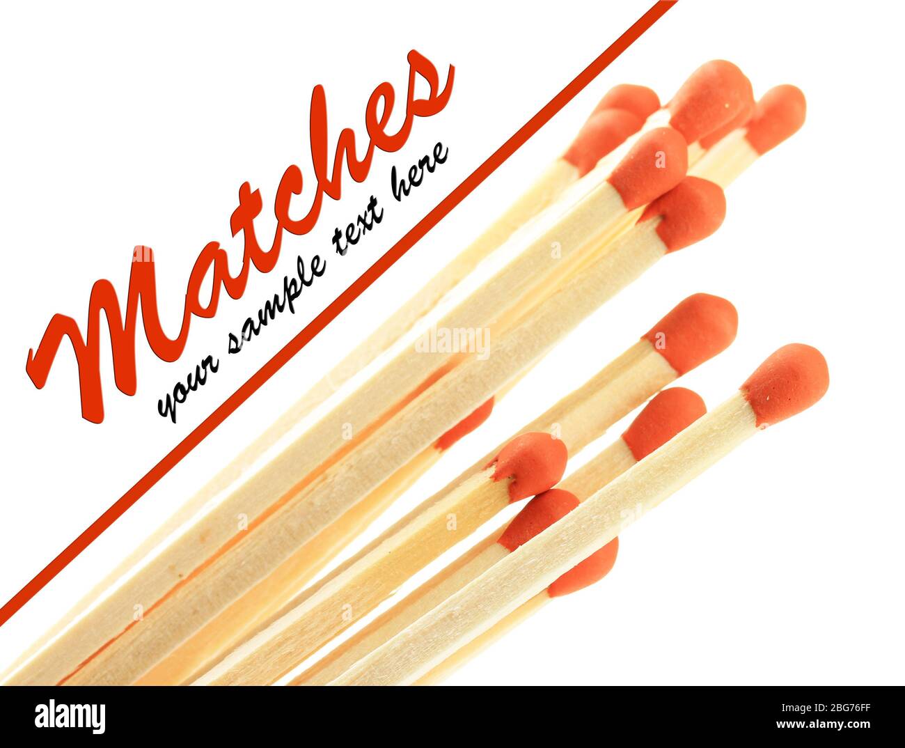 Long matches for fireplace, isolated on white Stock Photo - Alamy