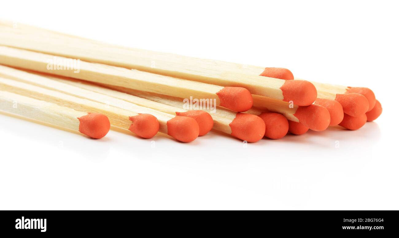 Long matches for fireplace, isolated on white Stock Photo - Alamy