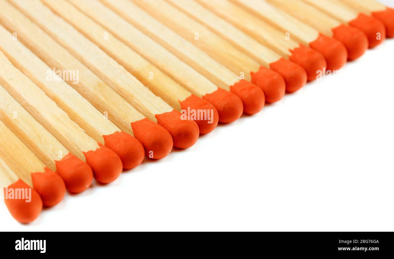 Long matches for fireplace, isolated on white Stock Photo - Alamy