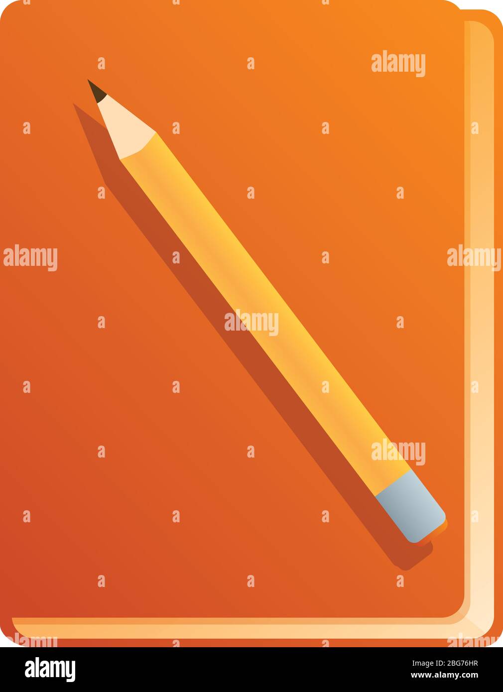 Notebook with pencil icon. Cartoon of notebook with pencil vector icon ...