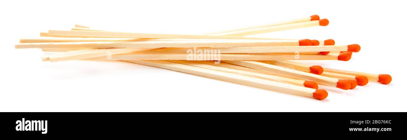 Long matches for fireplace, isolated on white Stock Photo - Alamy
