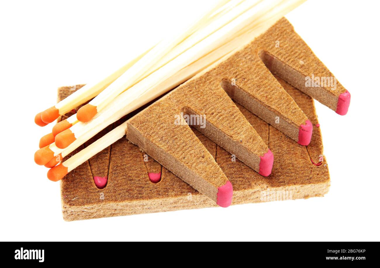 Long matches and dry fuel, isolated on white Stock Photo - Alamy