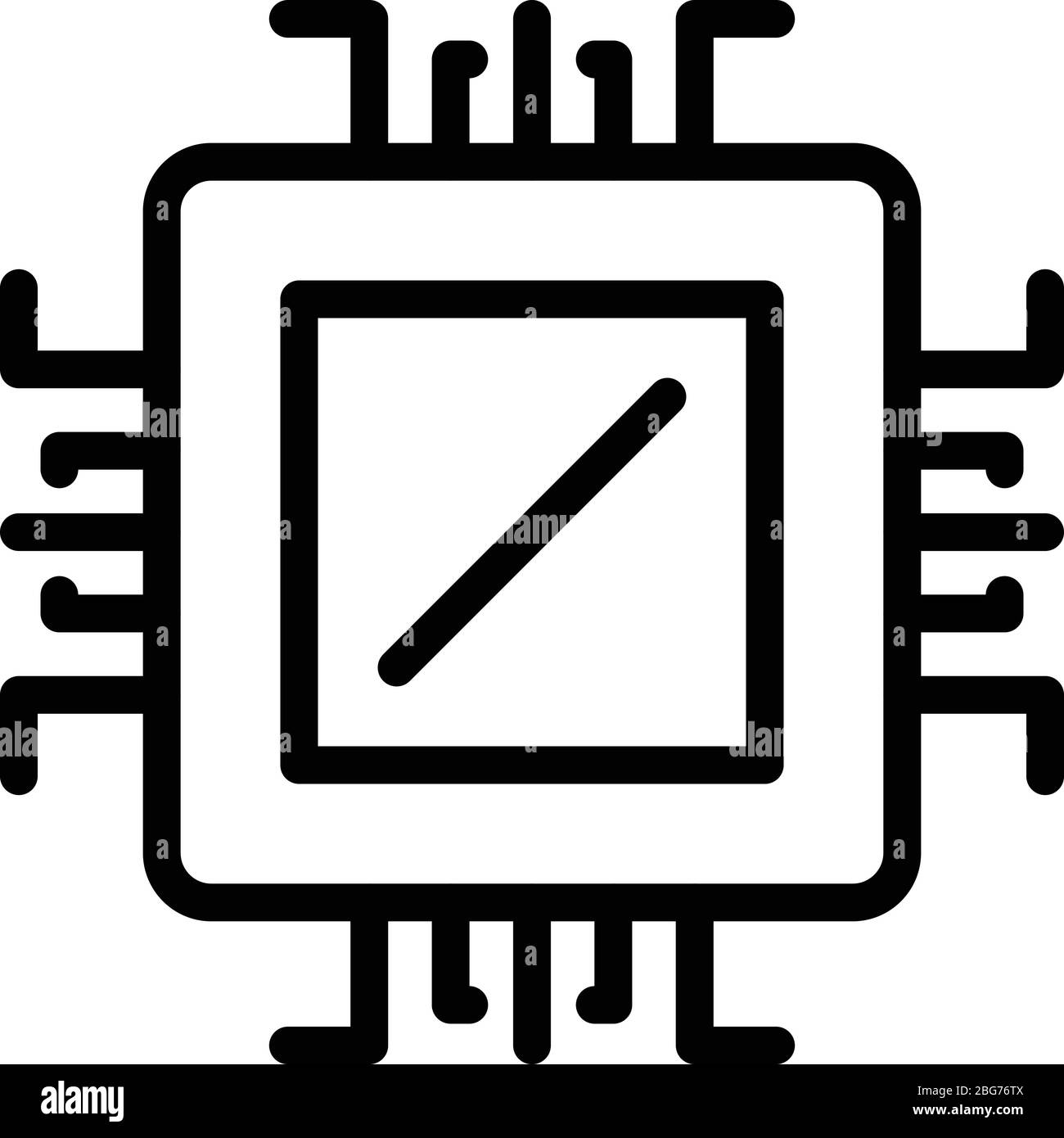 Microchip processor icon, outline style Stock Vector Image & Art - Alamy