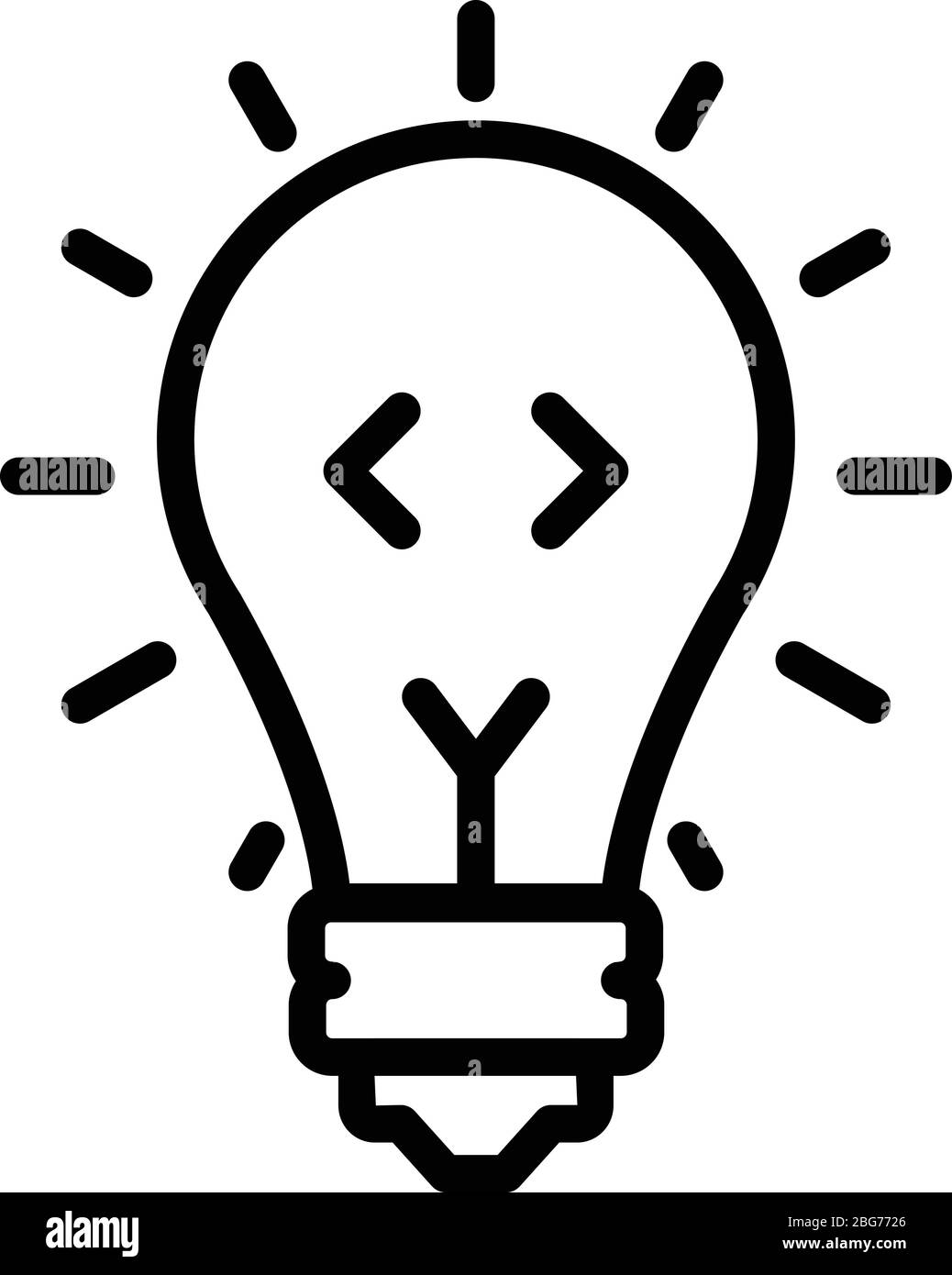 Code in light bulb icon, outline style Stock Vector Image & Art - Alamy