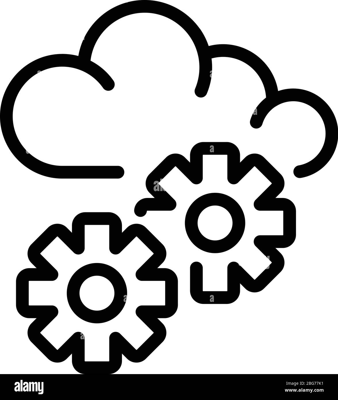 Cloud settings icon linear Black and White Stock Photos & Images - Alamy