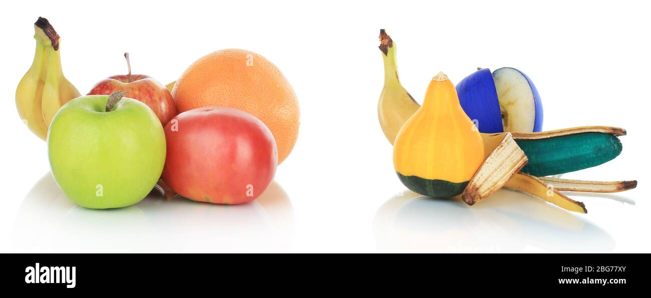 Injection into fruit and vegetables isolated on white Stock Photo - Alamy