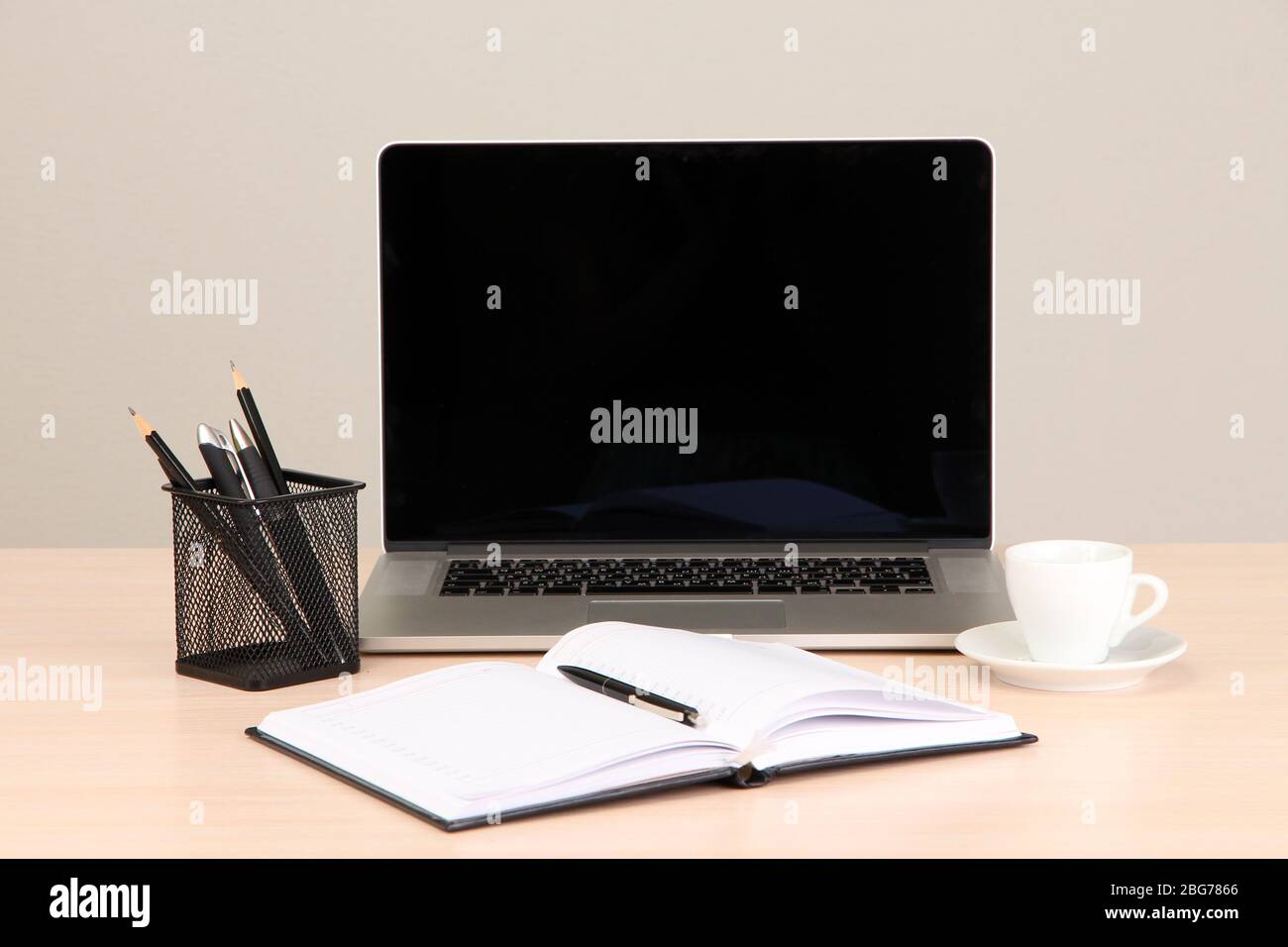 Office workplace with computer, close up Stock Photo - Alamy