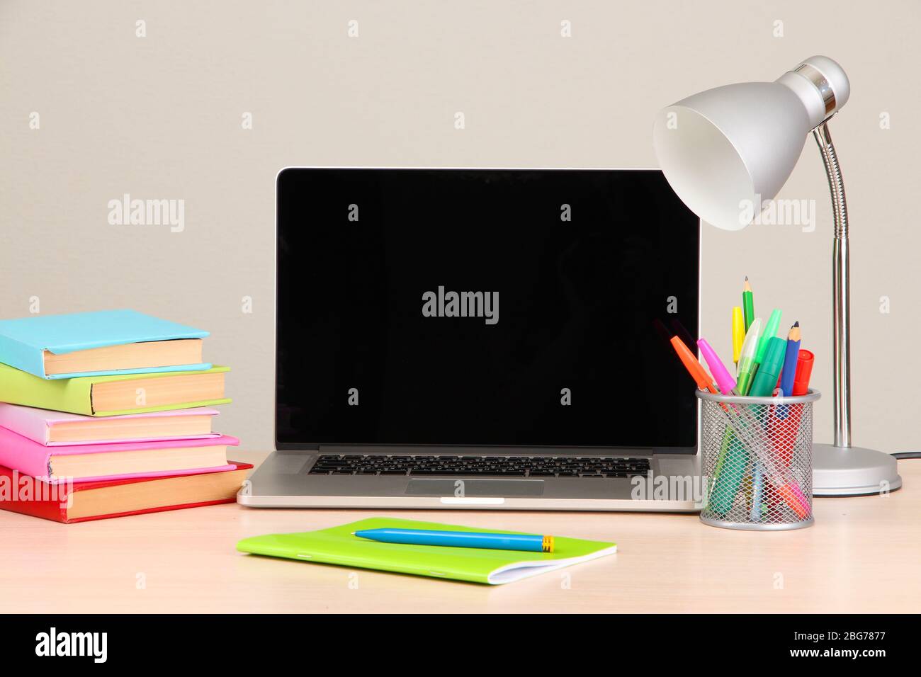 Home workplace with computer, close up Stock Photo - Alamy