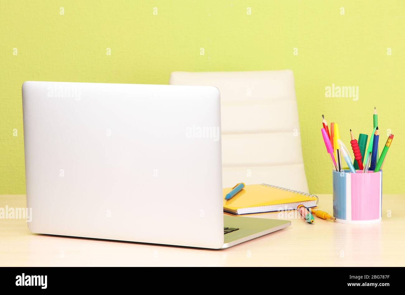 Workplace with computer, close up Stock Photo - Alamy