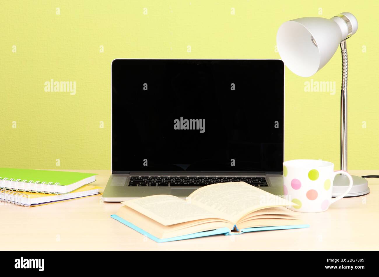 Workplace with computer, close up Stock Photo - Alamy