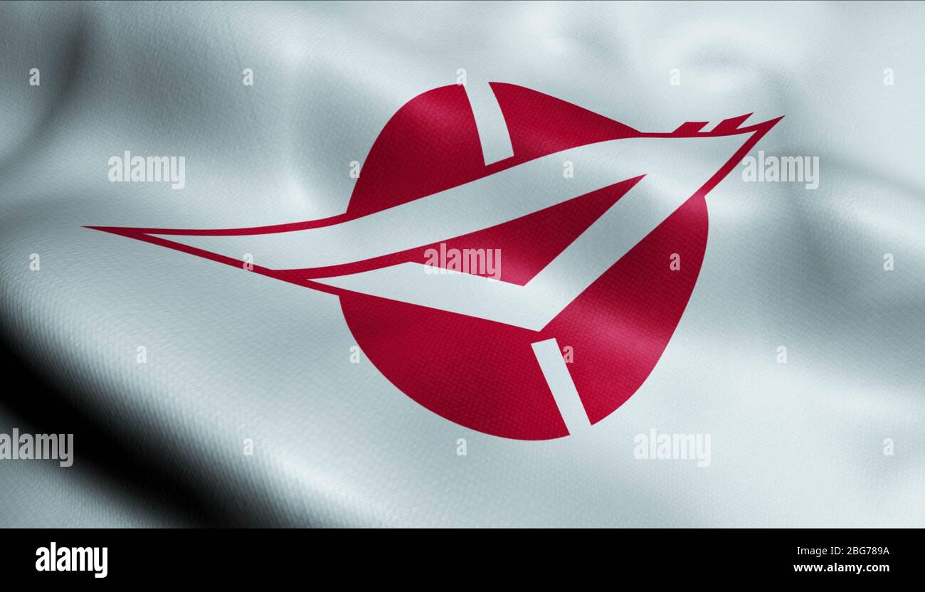 3D Illustration of a waving flag of Zama (Japan country Stock Photo - Alamy