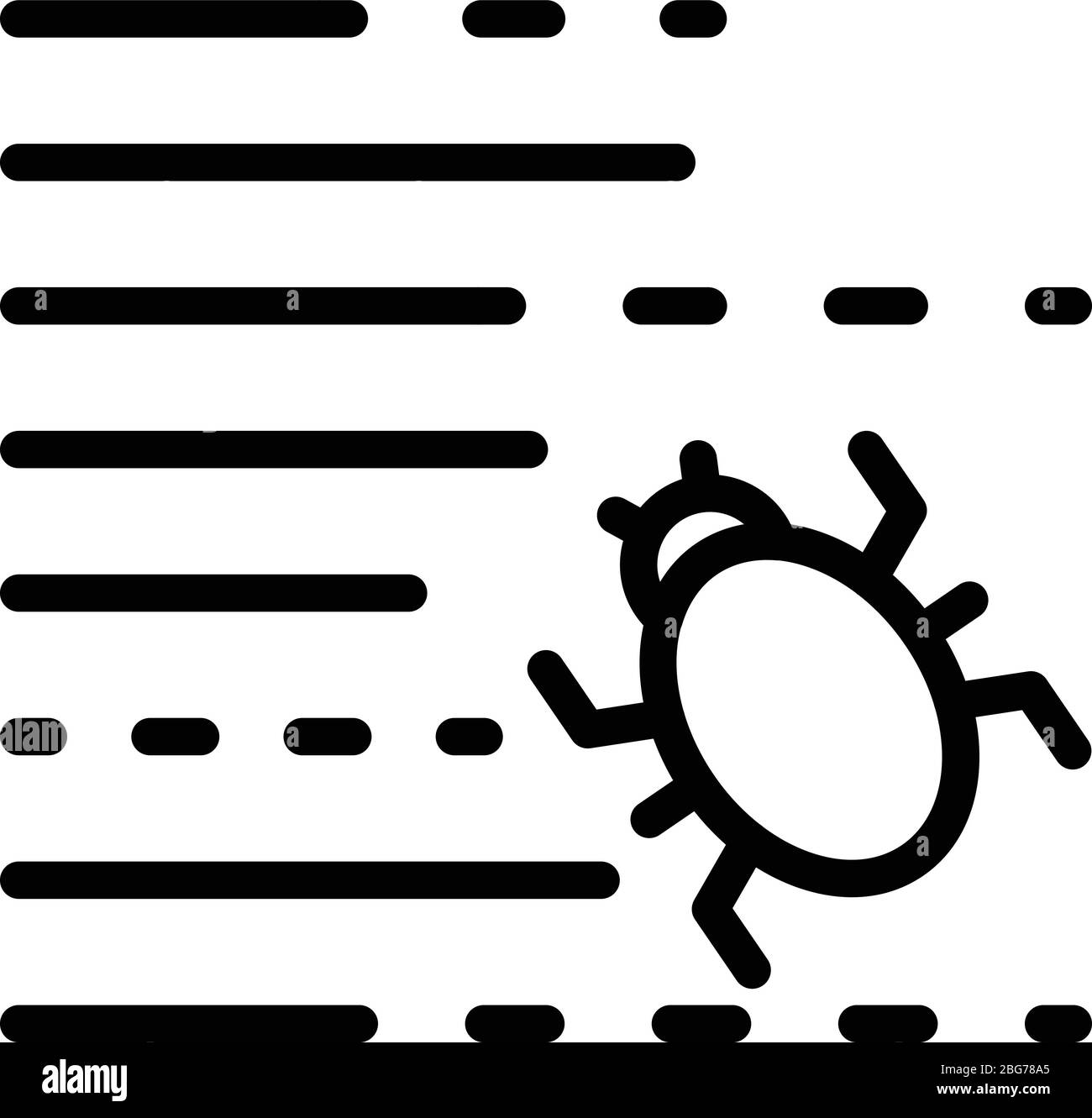 Bug in code icon, outline style Stock Vector Image & Art - Alamy